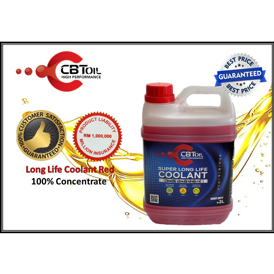 CBT OIL Red Super Long Life Coolant 2L Japan Quality 100% Concentrate ...