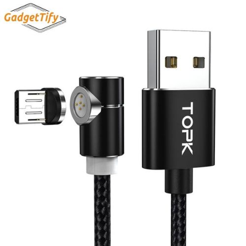 TOPK AM69 3A Magnetic USB Cable Fast Charging For MICRO TYPE C and 3 IN ...