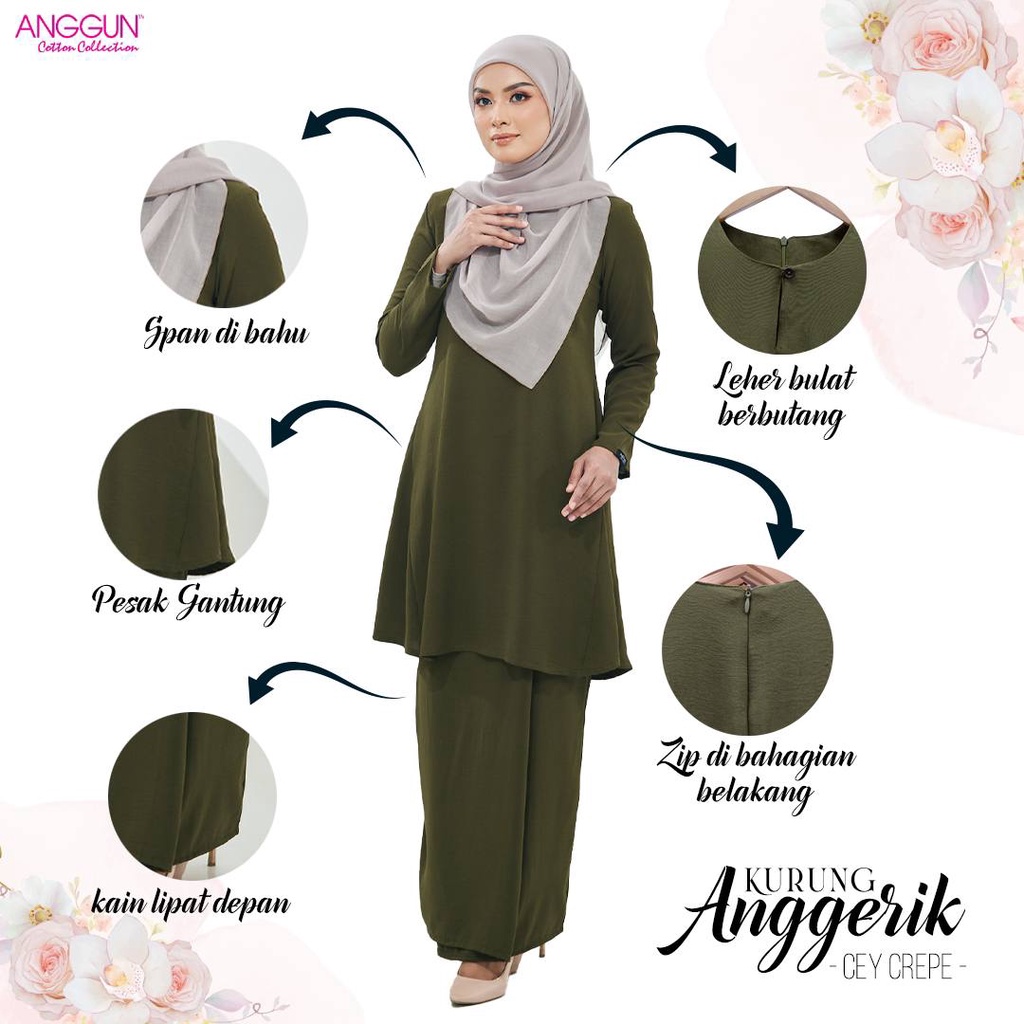 BAJU KURUNG RIAU PLAIN IRONLESS KURUNG ANGGERIK BY ANGGUN COLLECTION ...