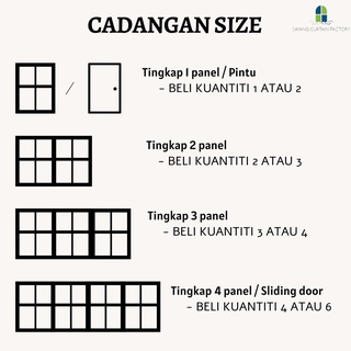 DARK GREY-SHORT SIZE-LANGSIR READYMADE UNTUK TINGKAP, PINTU BILIK DAN ...