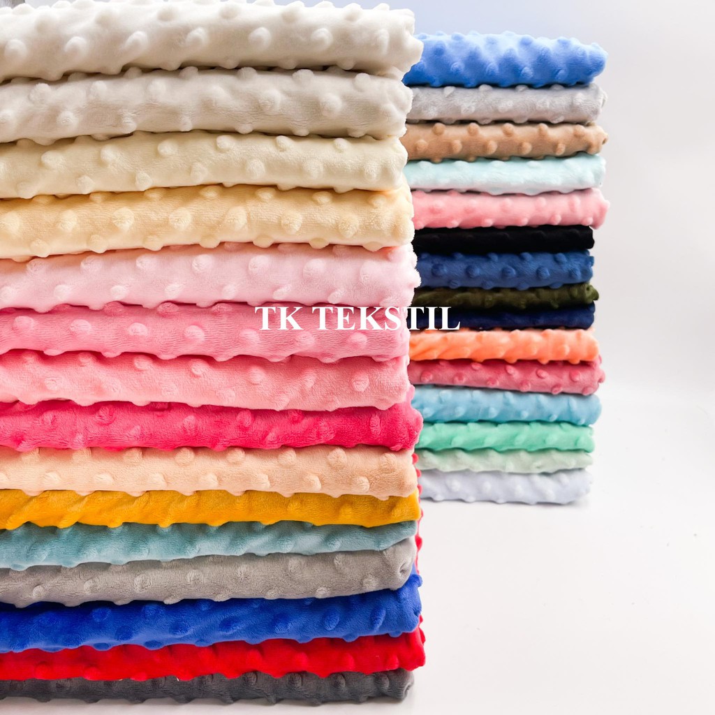 (38COLOR ) Premium Quality Minky Dot Fabric o60" / Kain Baby Minky Dot ...