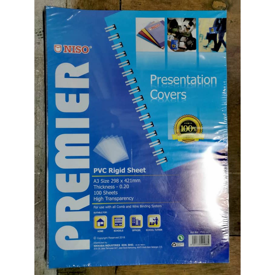 Niso A4 n A3 PVC RIGID SHEET (100sheet /Pack) / Transparent / Binding ...