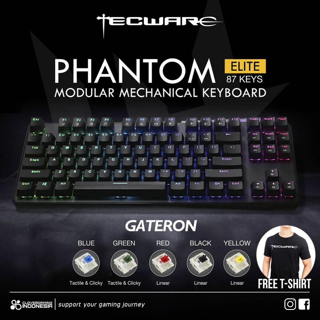 Tecware Phantom Elite RGB - Gateron Switch Mechanical Gaming Keyboard ...