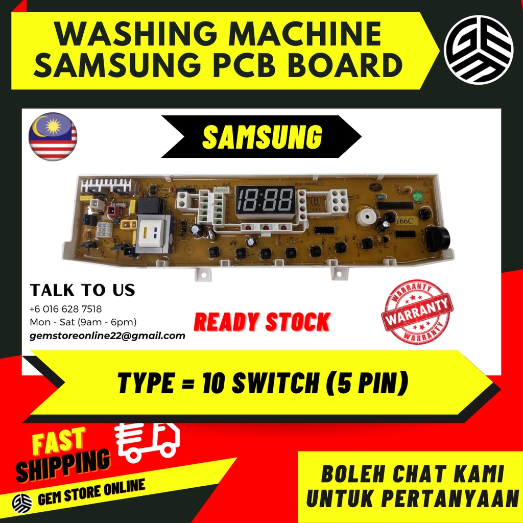 SAMSUNG Washing Machine PCB Board / Board Mesin Basuh Samsung = 10 ...