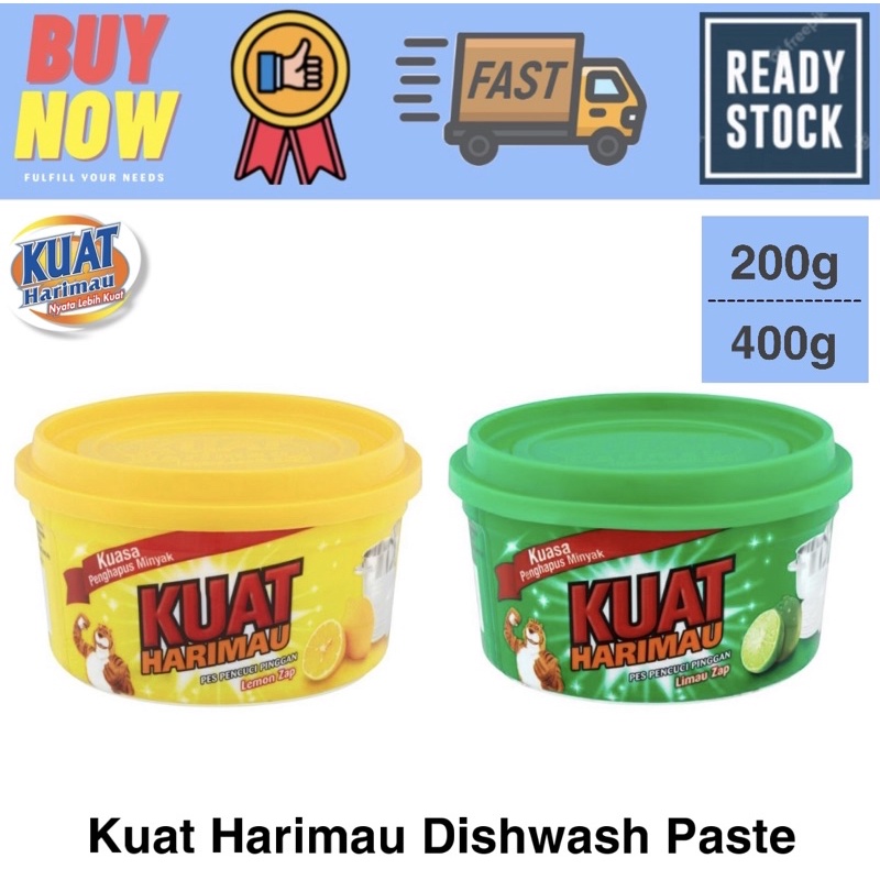 Kuat Harimau Dishwashing Paste Lime/ Lemon (200g/400g) | Shopee Malaysia