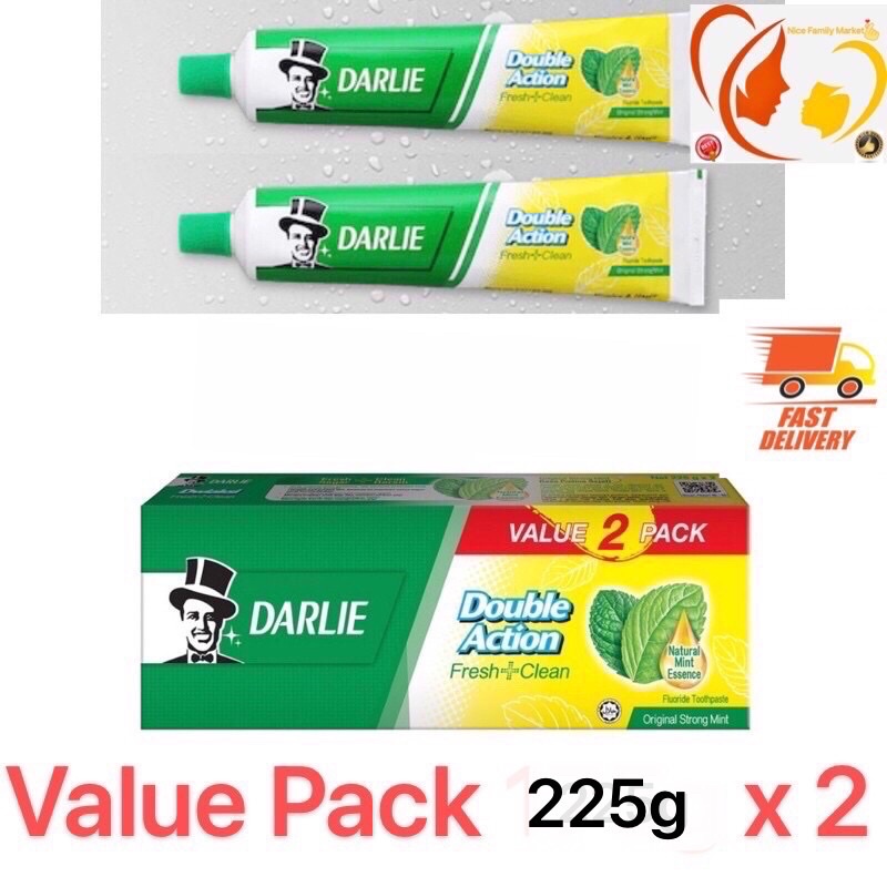 Darlie Original Double Action Toothpaste 225g x2 (1 SETS) Value Pack ...
