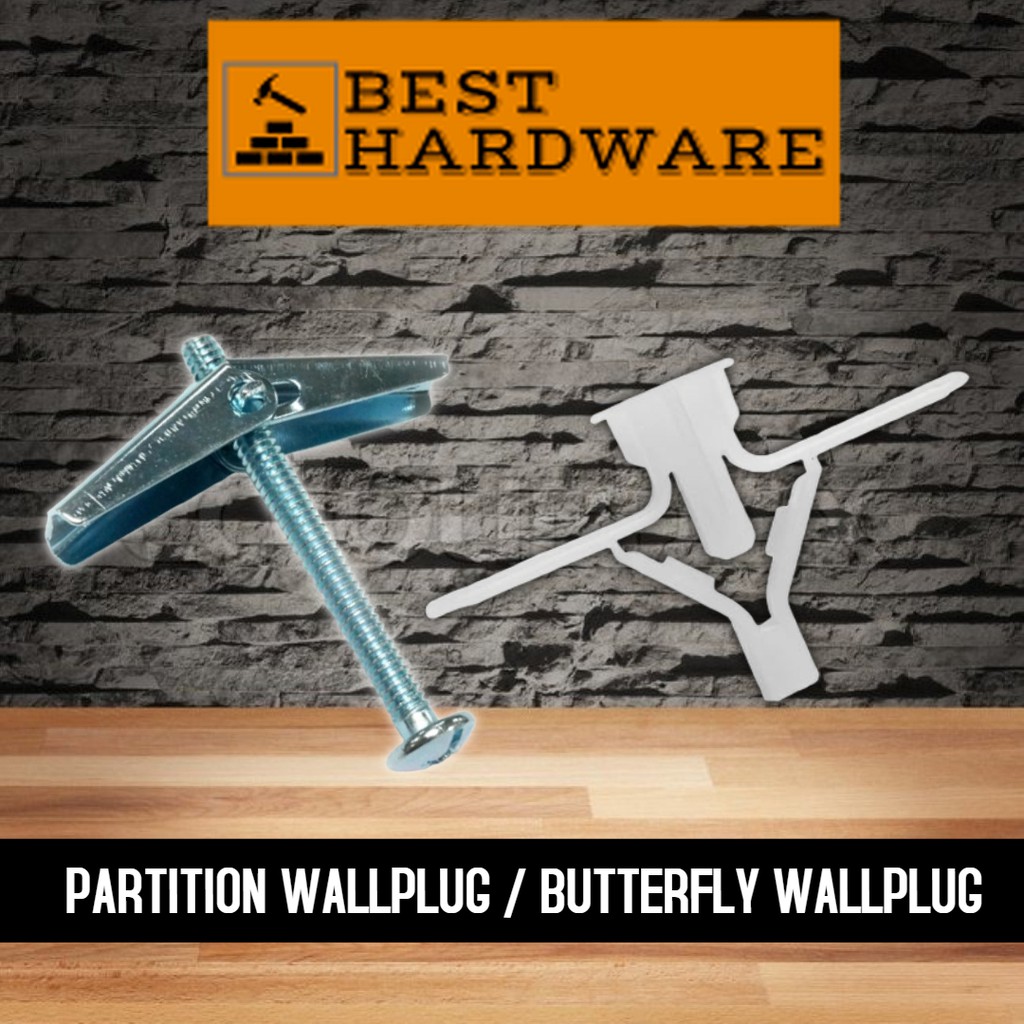 PVC PARTITION WALL PLUG BUTTERFLY WALL PLUG NYLON TOGGLE FOR PLASTER ...
