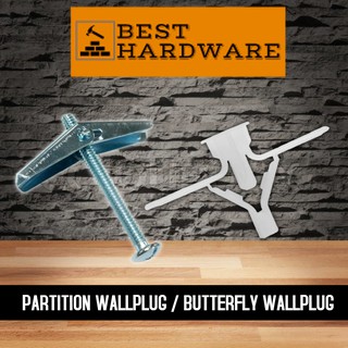 PVC PARTITION WALL PLUG BUTTERFLY WALL PLUG NYLON TOGGLE FOR PLASTER ...