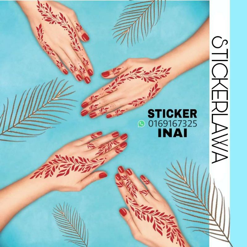 Sticker Inai / Henna Sticker Design Baharu + free gift | Shopee Malaysia
