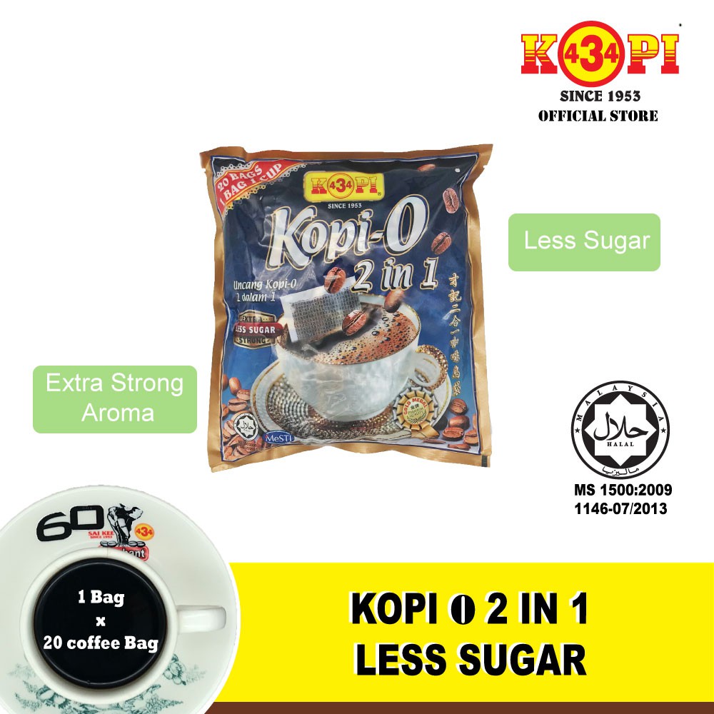 NEW Kopi 434 Muar 2in1 Less Sugar (Black Coffee with less sugar EXTRA ...