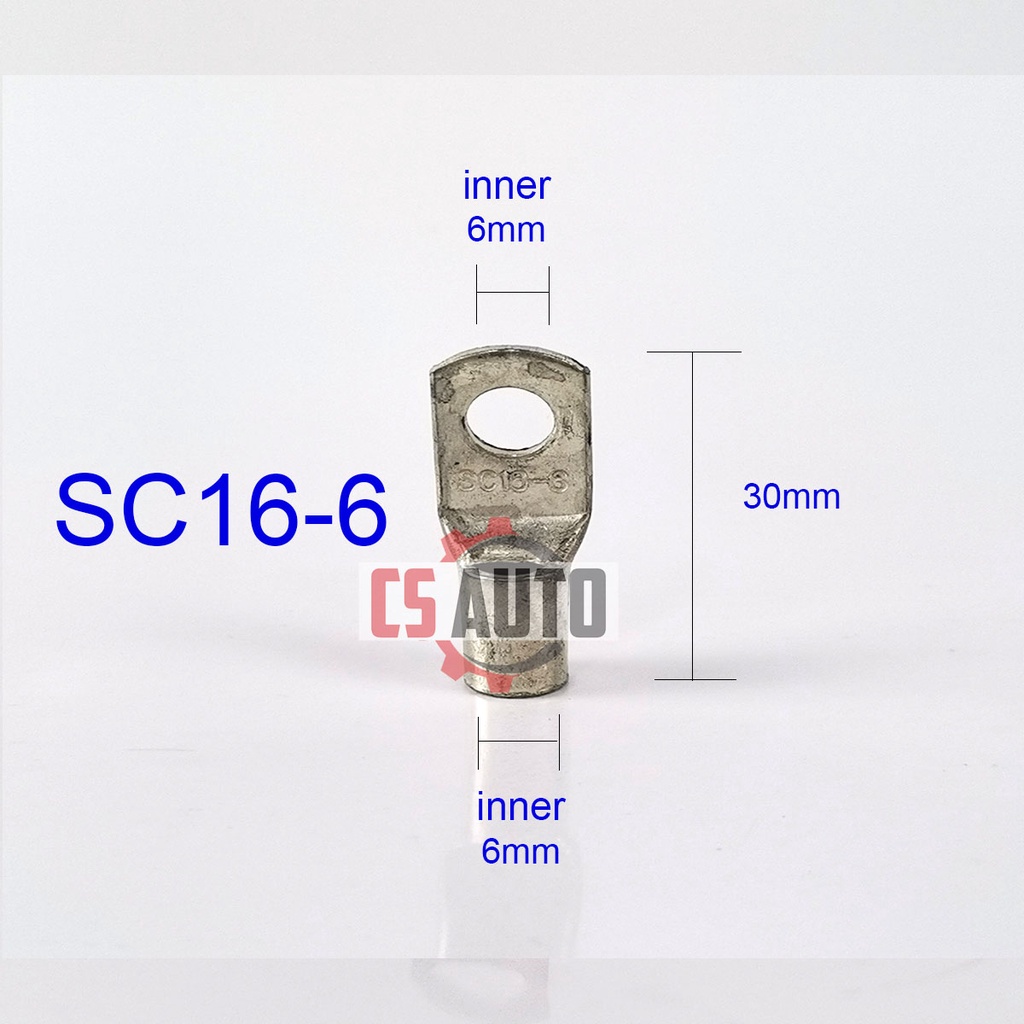 CS SC16-6 Battery Bolt Hole Tinned Copper Cable lug Battery Terminal ...