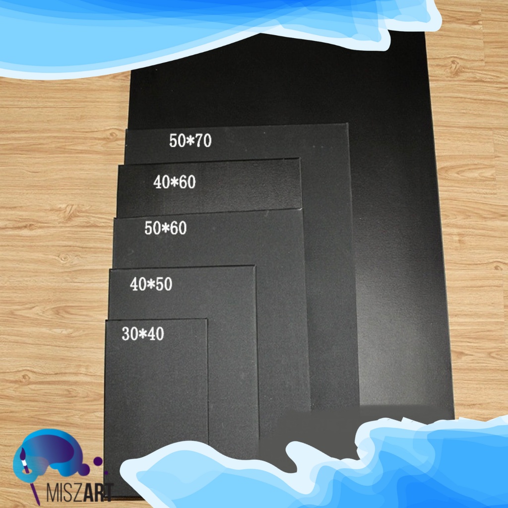 Black Canvas board (Wooden Frame) for Acrylic & Oil Painting | kanvas ...
