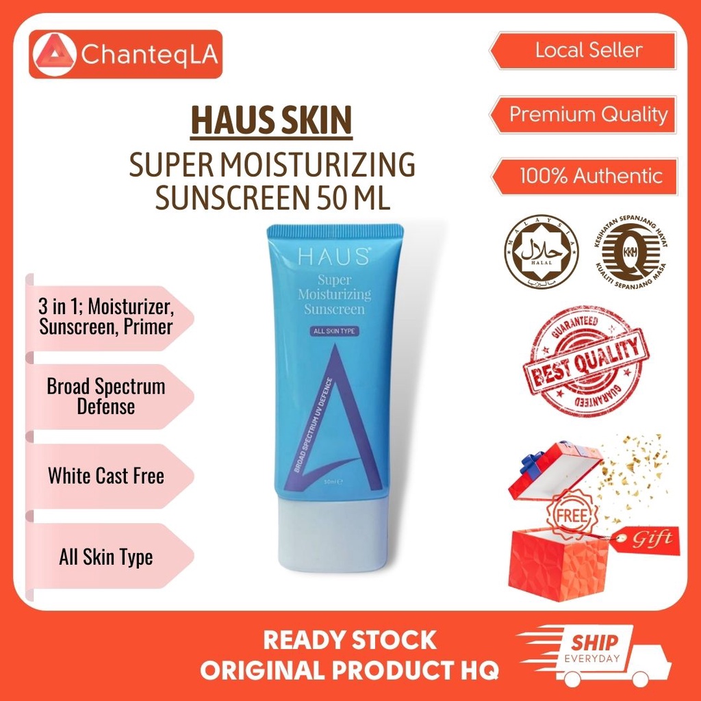 HAUS Super Moisturizing Sunscreen 3 in 1 SPF50 PA++++ Waterbased ...