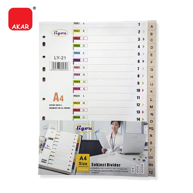 A4 Size 21 Subject Divider/31 Subject Divider(Stock Clearance) | Shopee ...