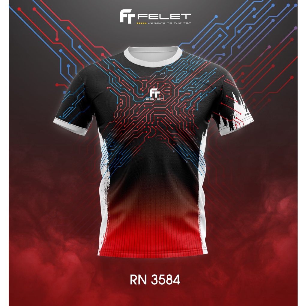 FELET Graphic Design Series Unisex Badminton Shirt RN - 3584 100% ...