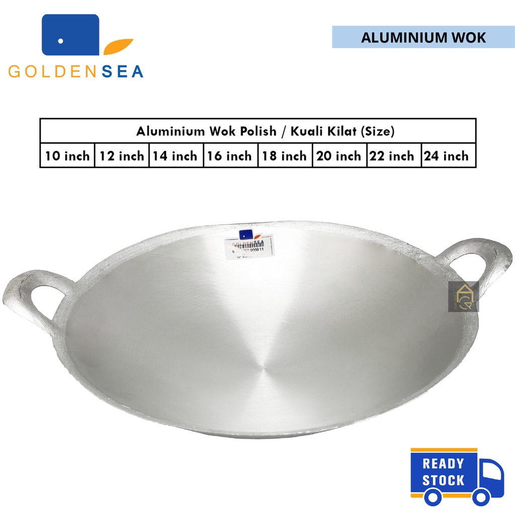 GDH Ready Stock 10-24 Inch LnY Double handle Aluminium Cooking Wok ...