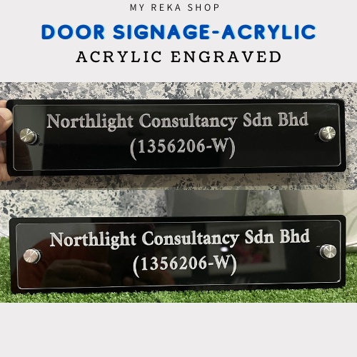 Door Signage Acrylic - Double Layer ( Transparent + Black) | Shopee ...