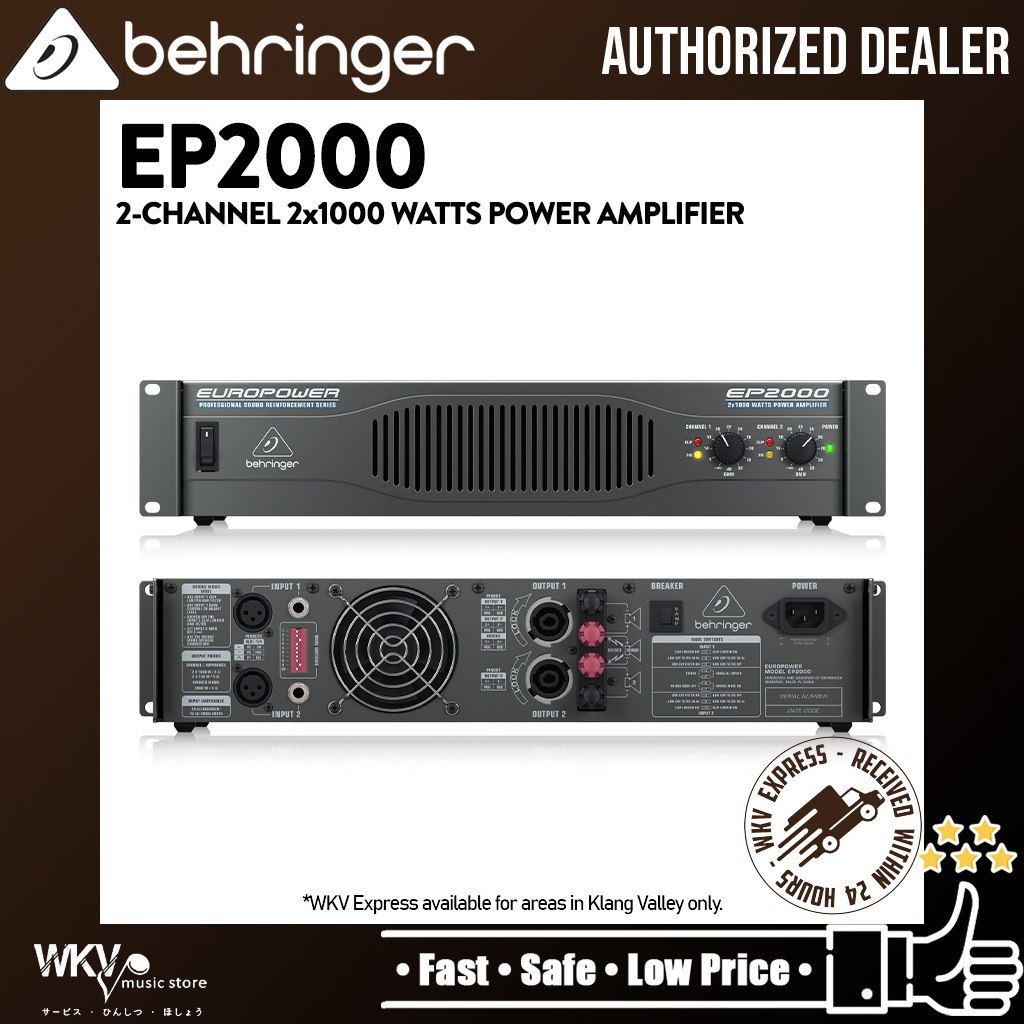 Behringer Europower EP2000 2-channel Power Amplifier (EP-2000 / EP 2000 ...