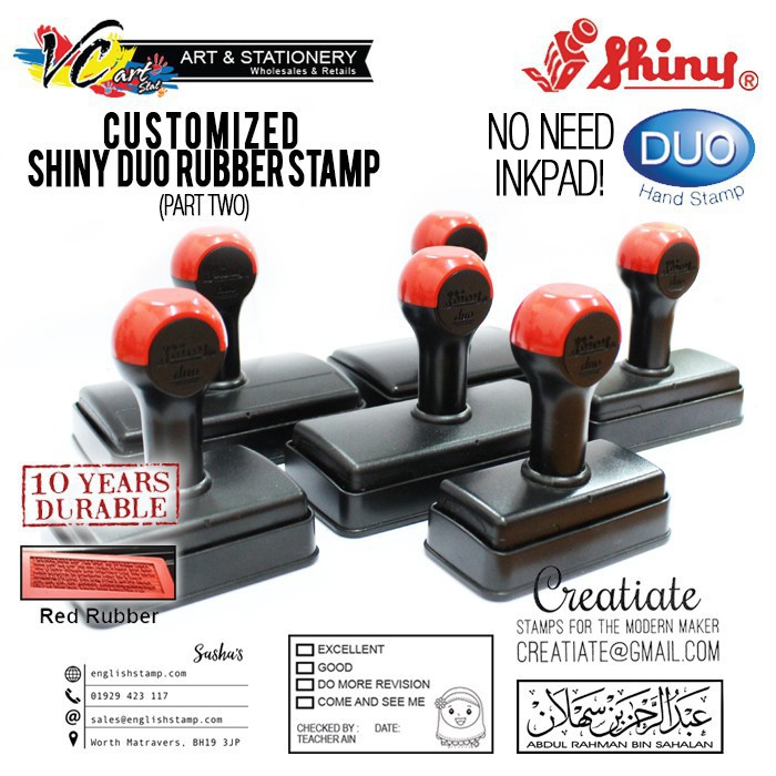 [VC-ART MY] Customized Shiny Duo Rubber Stamp - **Hand Stamp with Ink ...