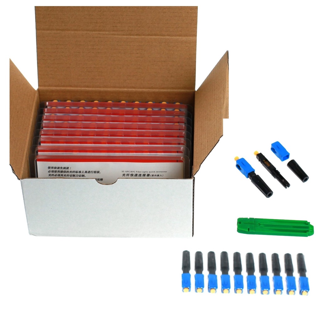 SC UPC Fiber Optic Fast Connector Single Mode 9/125 fiber Embedded SC ...