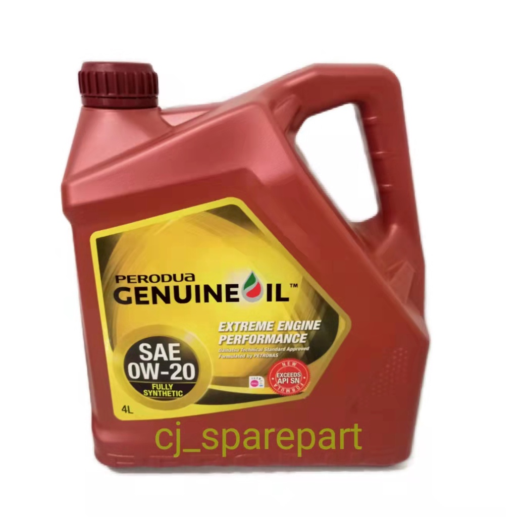 Perodua 0W20 Fully Synthetic Engine Oil New Packing 0W-20 4L | Shopee ...
