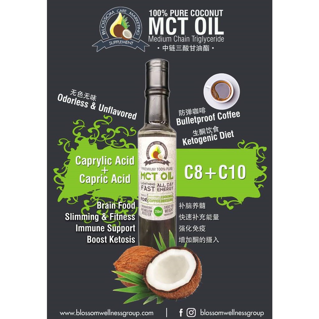 Blossom Care Marketing Supplement Premium 100% Pure MCT Oil 250ML ...