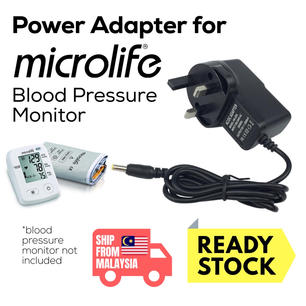 Microlife 6V 5.5mm Blood Pressure Monitor power Adapter plug 6V 1A for ...