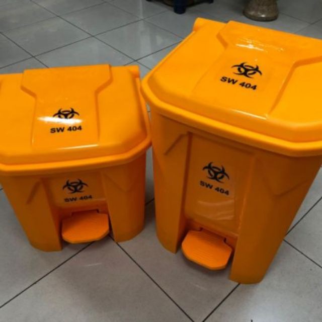 RAYACO Biohazard Plastic Dustbin/Step-On Trash Bin/Tong Sampah/Medical ...