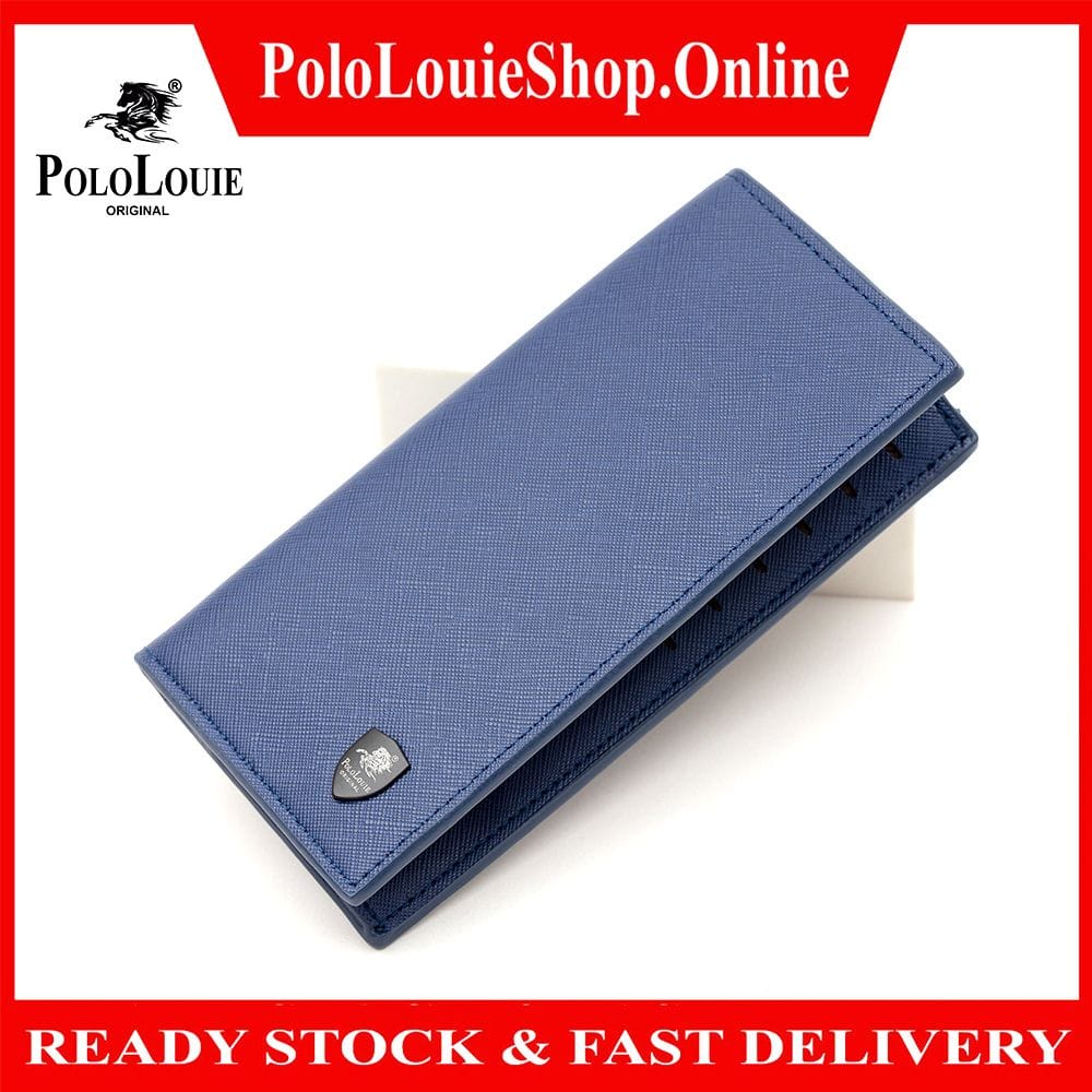 Original Polo Louie Men's Top Grain Leather Bifold Long Wallet Purse ...