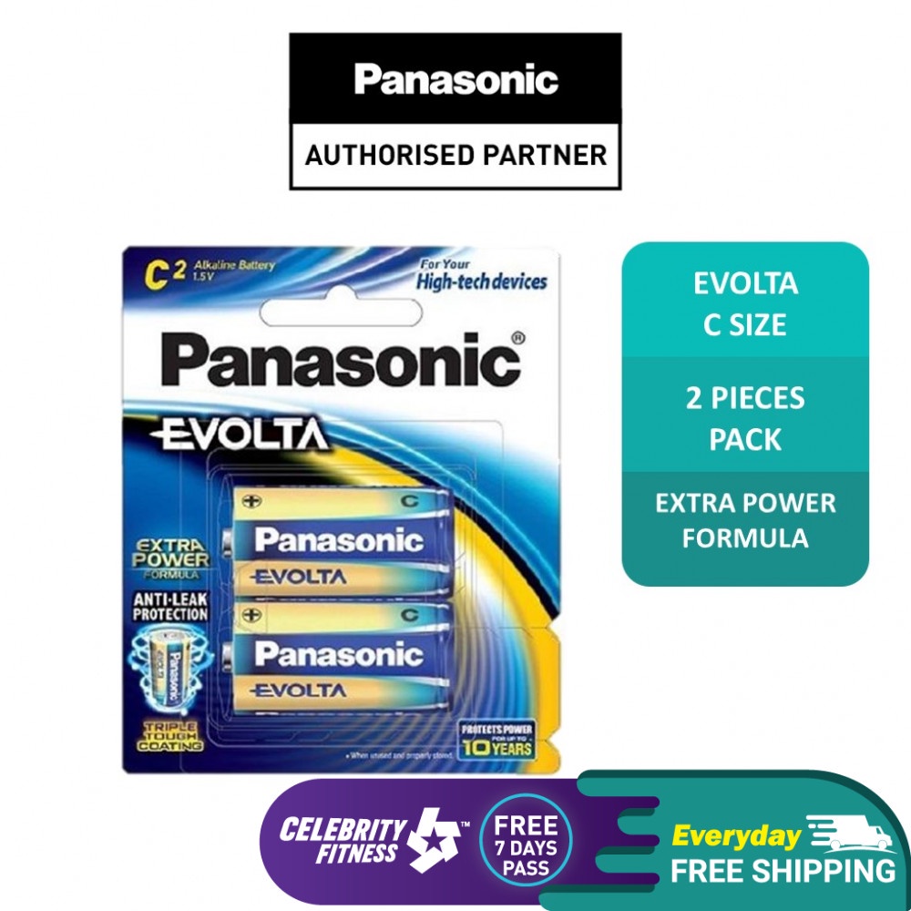 Panasonic Evolta Battery C Size Alkaline Battery Extra Power Anti Leak (2 Pcs/Set) LR14EGM/2B-EC ...
