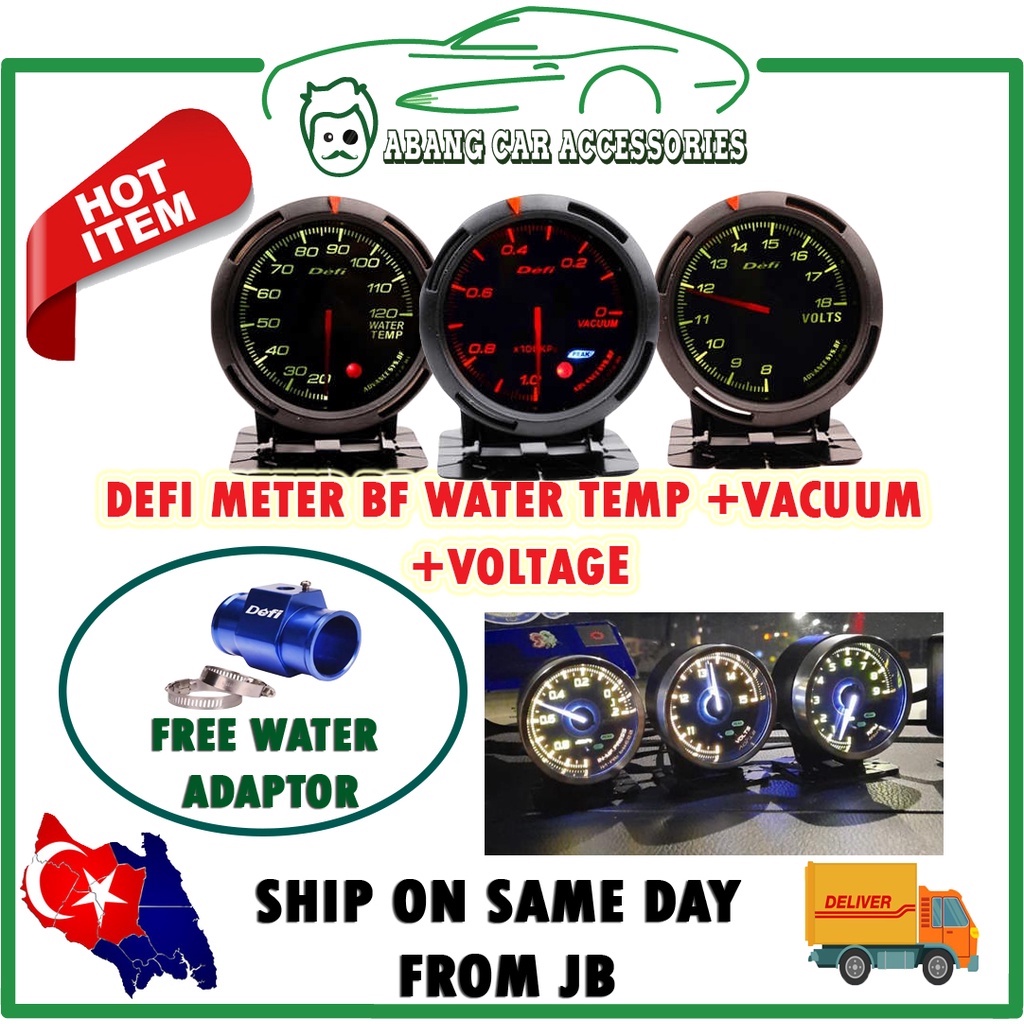 DEFI Meter Stand Alone BF E13 / A1/ CR White / CR Black With 7 colour ...