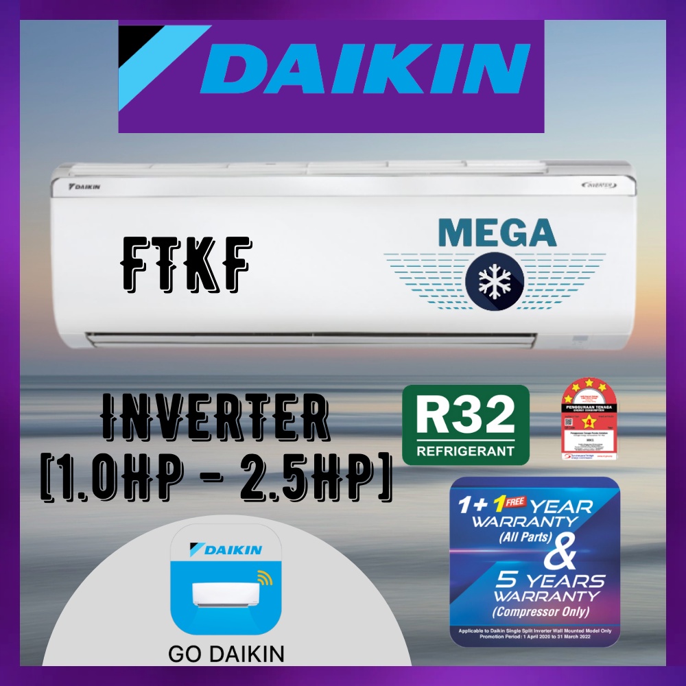 Latest Model Daikin Aircond Inverter R32 1 0hp ~ 2 5hp Ftkf Model