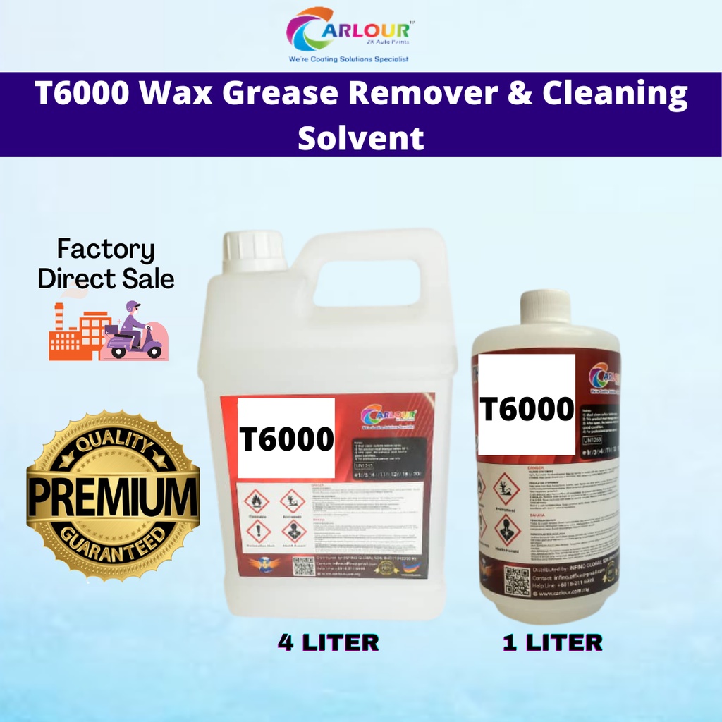 Wax & Grease Remover & Cleaning Solvent T6000 for all substrate surface ...