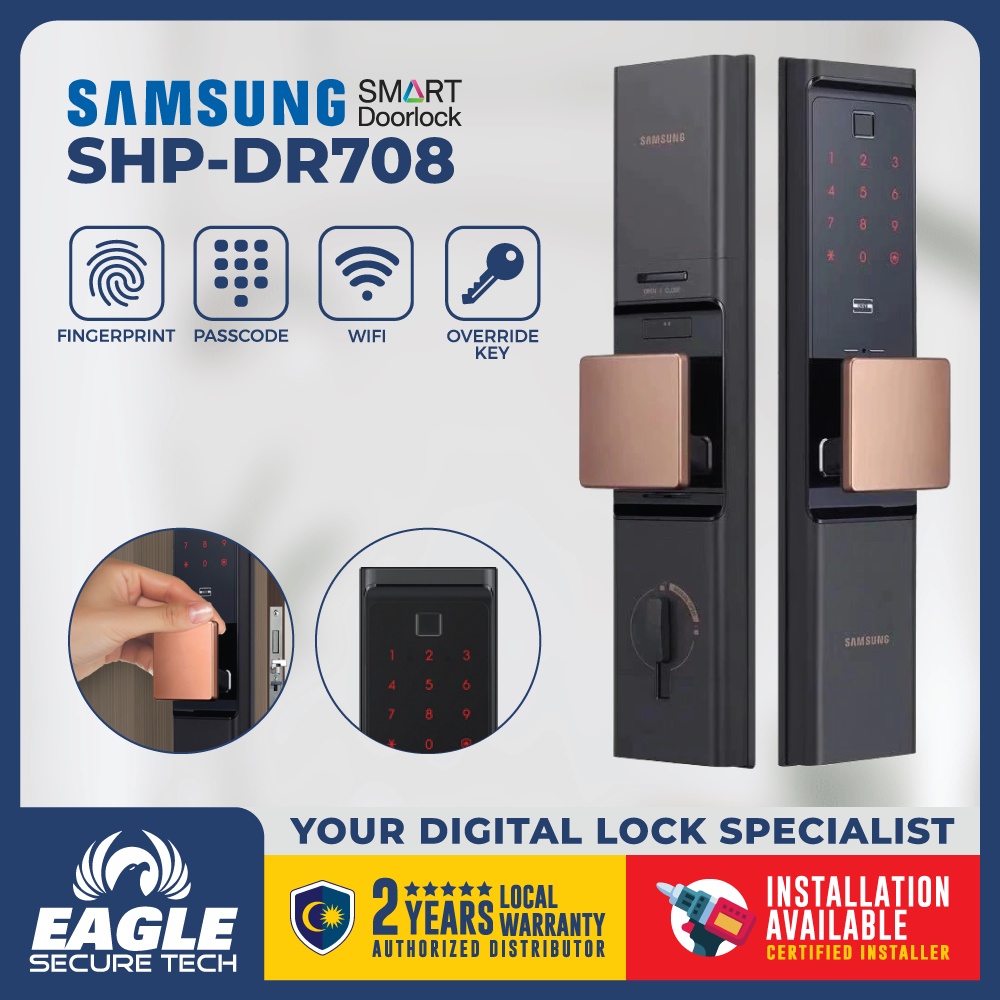 SAMSUNG Smart Door Lock SHP-DR708 | Fingerprint Lock | Shopee Malaysia