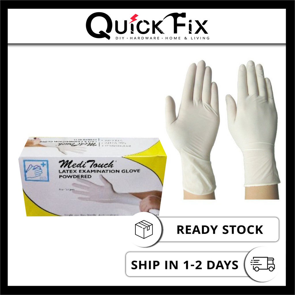 QuickFix Sarung Tangan Getah Latex Rubber Disposable Hand Glove ...