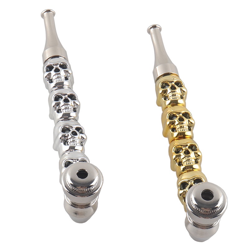Portable Metal Pipe Four Ghosts Fine Rod Cigarette With Lid Pipe | BeeCost