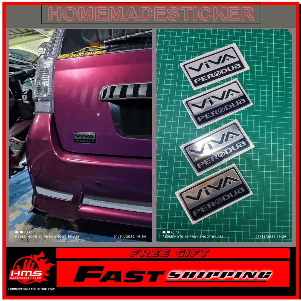 PERODUA VIVA CHROME EMBLEM BOOT STICKER 1 PCS | Shopee Malaysia