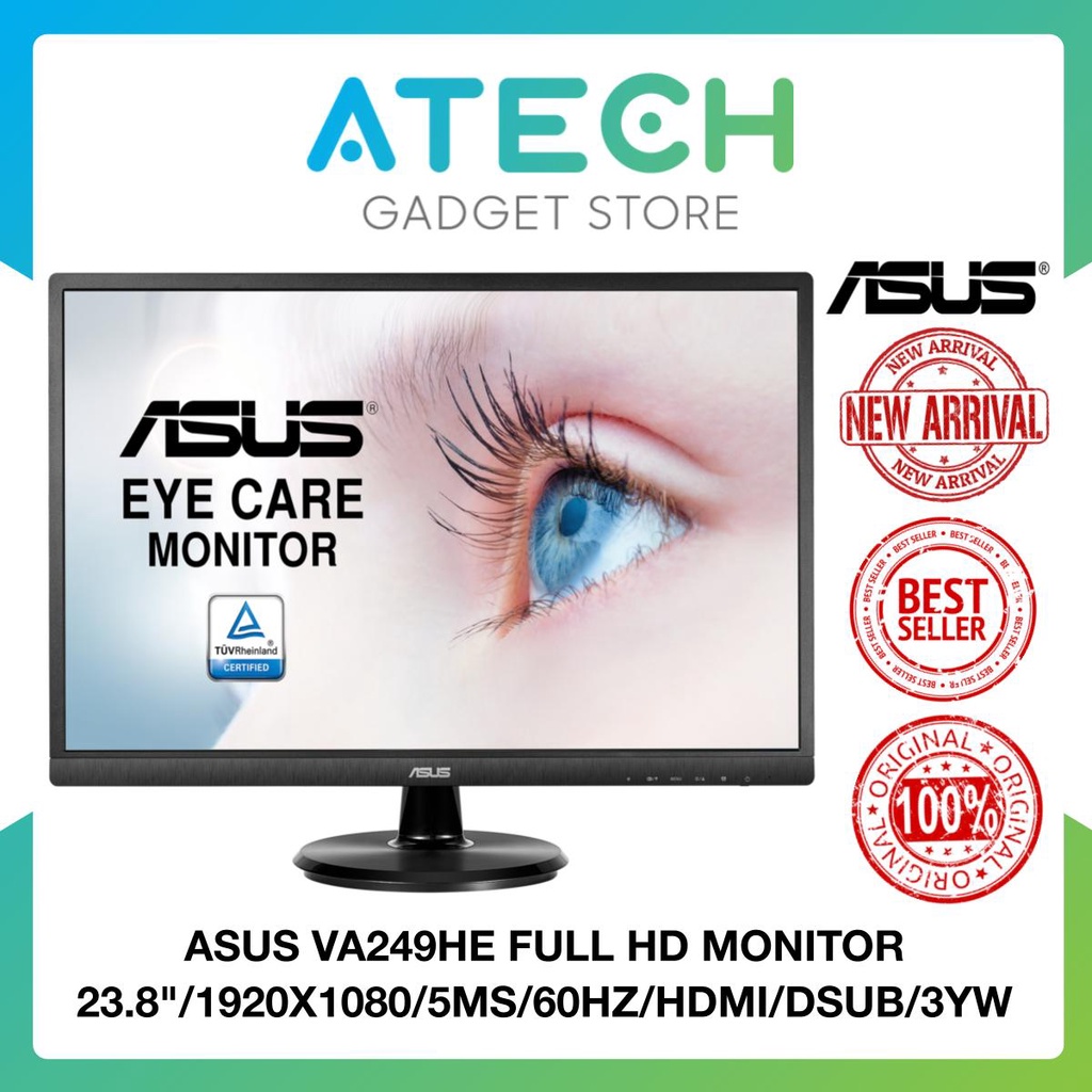 ASUS VA249HE Full HD Monitor 23.8"/1920X1080/5MS/60HZ/HDMI/DSUB/VA/VESA ...