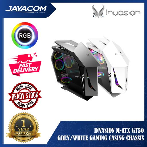 INVASION M-ATX GT50 Grey / White Gaming Casing Chassis | Shopee Malaysia