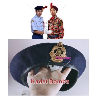 BERET TKRS KRS BSMM KADET BOMBA + LENCANA TOPI (1 SET) | Shopee Malaysia