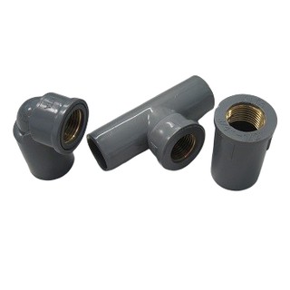 BRASS 1/2" FEMALE THREADED PVC FITTINGS P/T SOCKET P/T ELBOW P/T TEE 15 ...