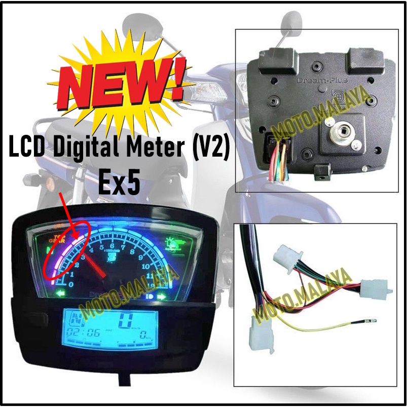 Honda EX5 HP DREAM METER SPEEDOMETER EX5 DREAM DIGITAL METER COMPLETE ...