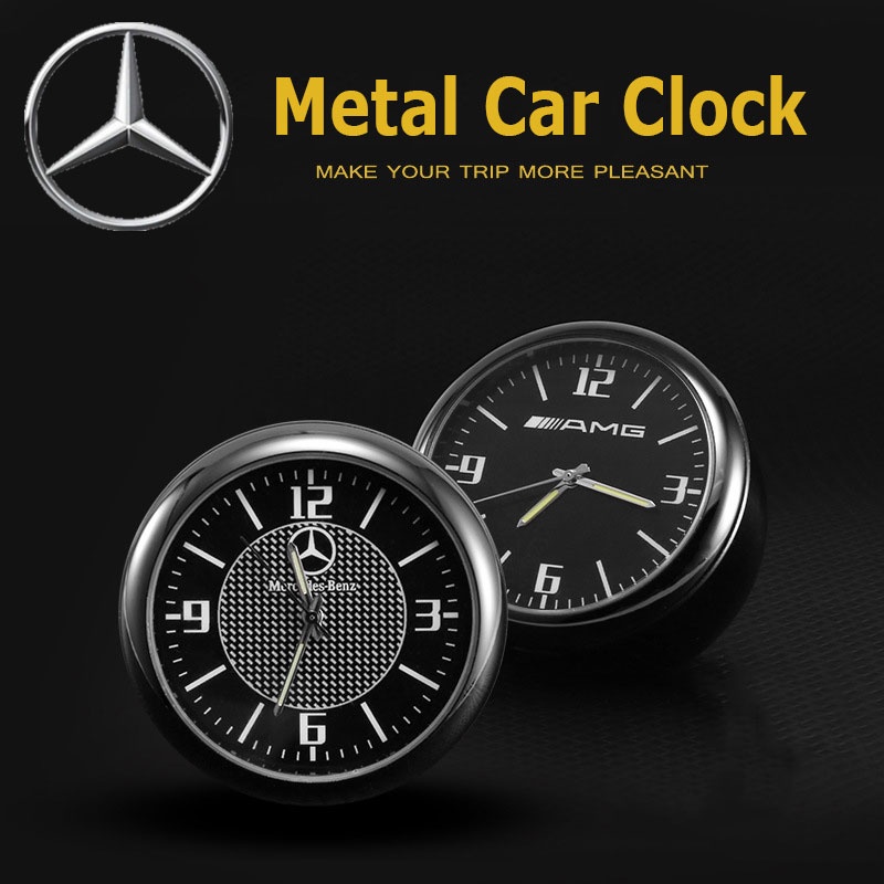 Mercedes-benz Digital Car Clock Electronic Watch Luminous Quartz Clock ...