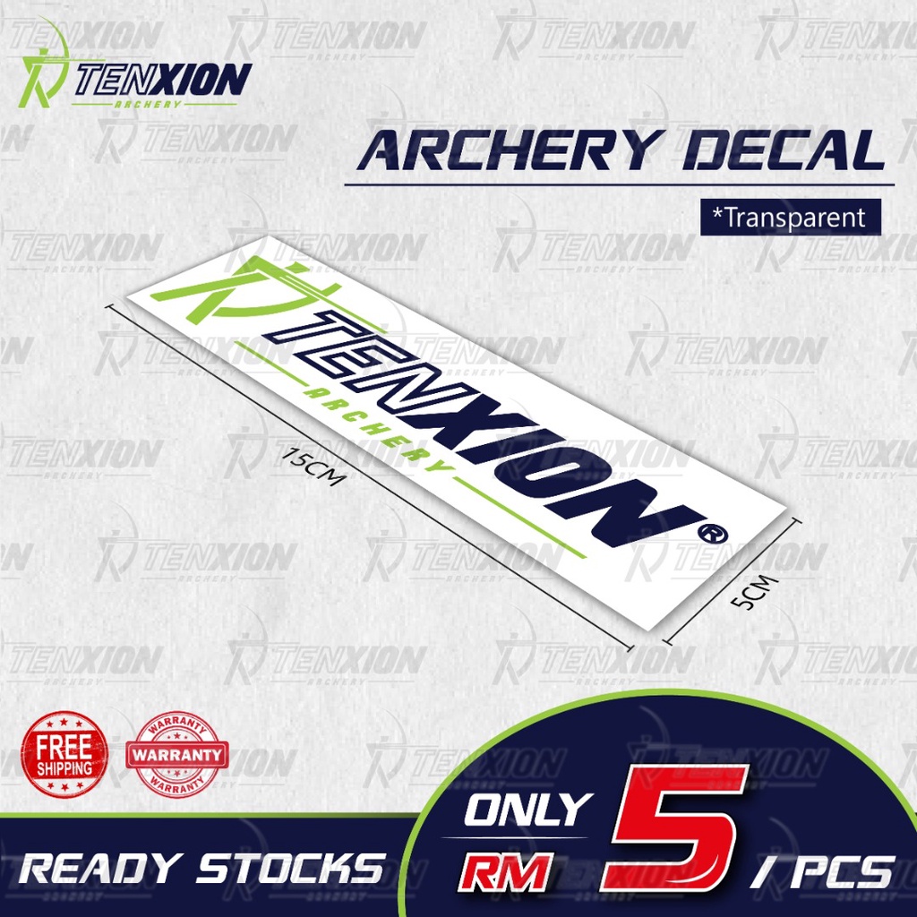TenXion Archery Decal Sticker Label Transparent 15x5cm Anak Panah ...