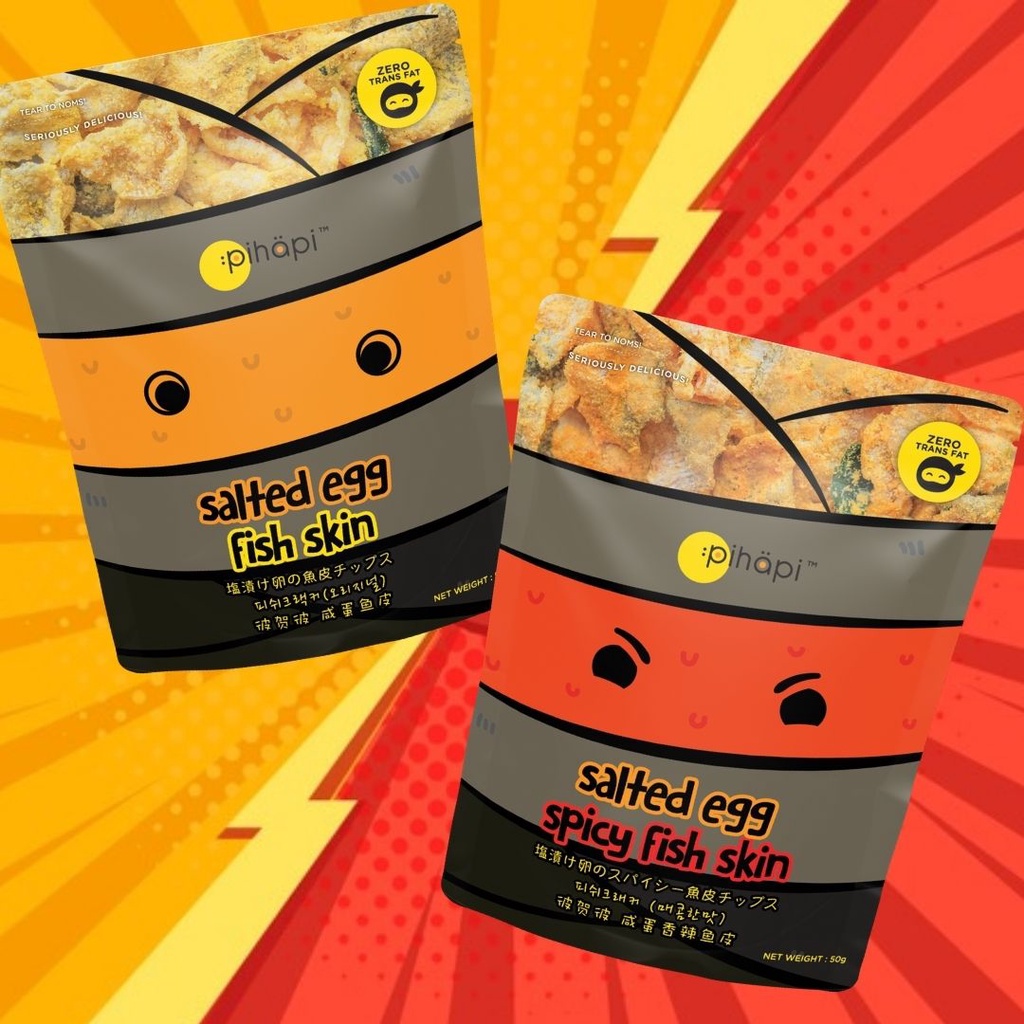 [HALAL] 30 packs x 50g = 1.5kg Pihapi Salted Duck Egg Fish Skin Snacks ...