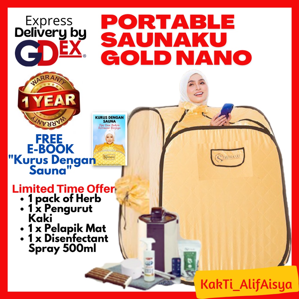 Sauna Set Saunaku Gold Nano (Portable Steam Sauna) for Slimming, Detox ...