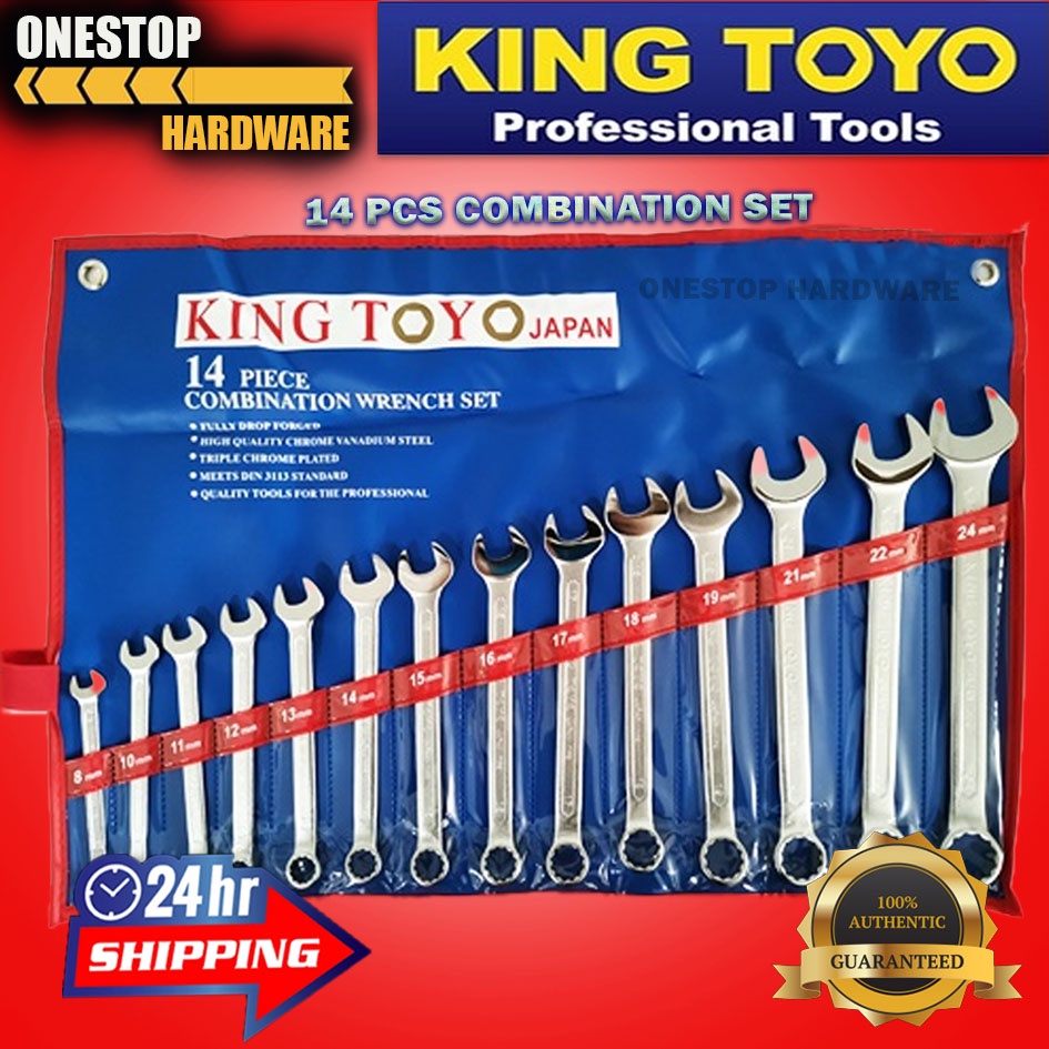 KING TOYO spanar set Combination Wrench Spanner Set Tools Set 8-24mm ...