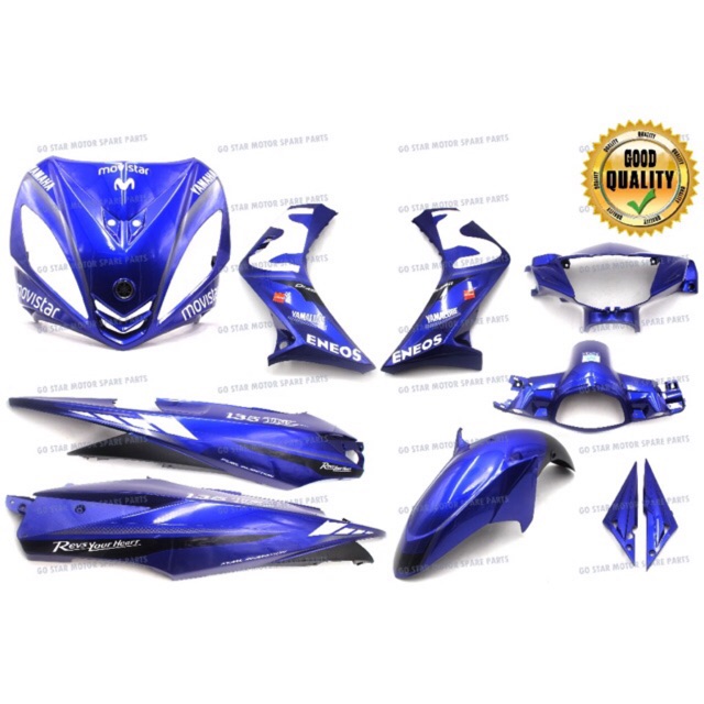 YAMAHA LC135 135LC LC 135 V1 LCV1 MOVISTAR2018 MOVISTAR FULL BODY COVER COLOUR PARTS COVERSET ...