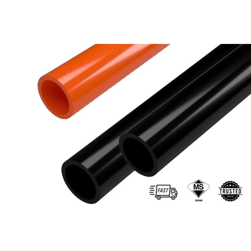 (10PCS) 20MM/25MM PVC ELECTRICAL CONDUIT PIPE BLACK/ORANGE 4.75FT (1 ...