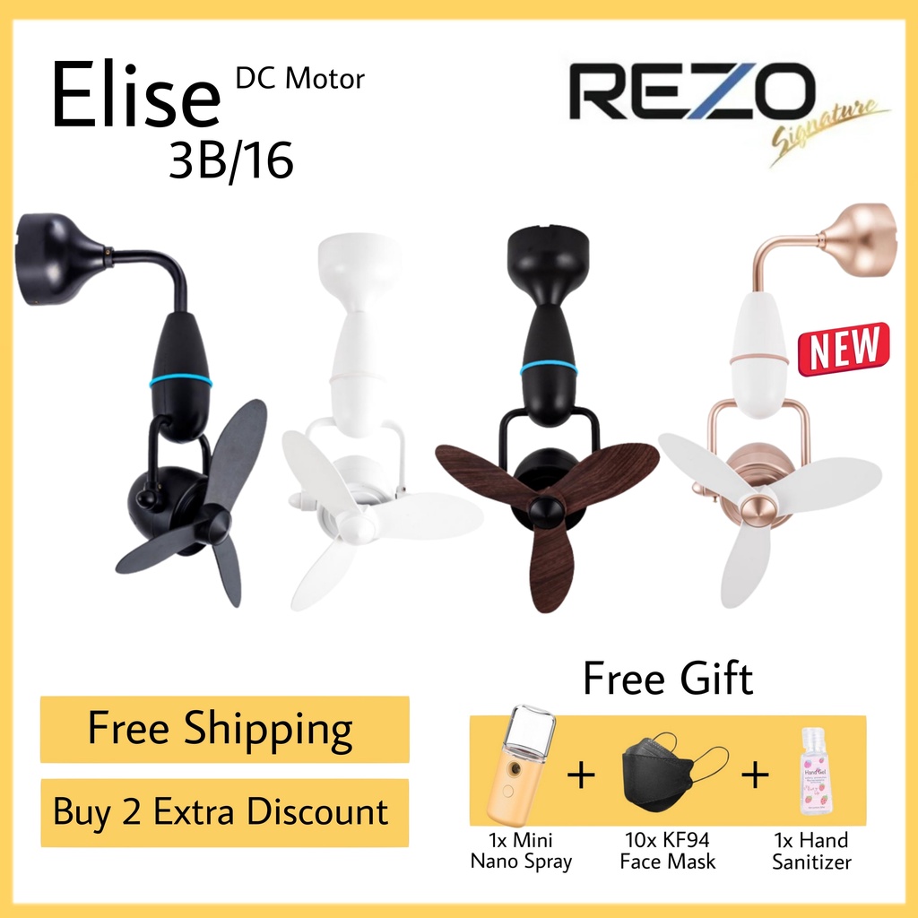 REZO Elise 3B/16" DC Remote Ceiling & Wall Fan | Shopee Malaysia